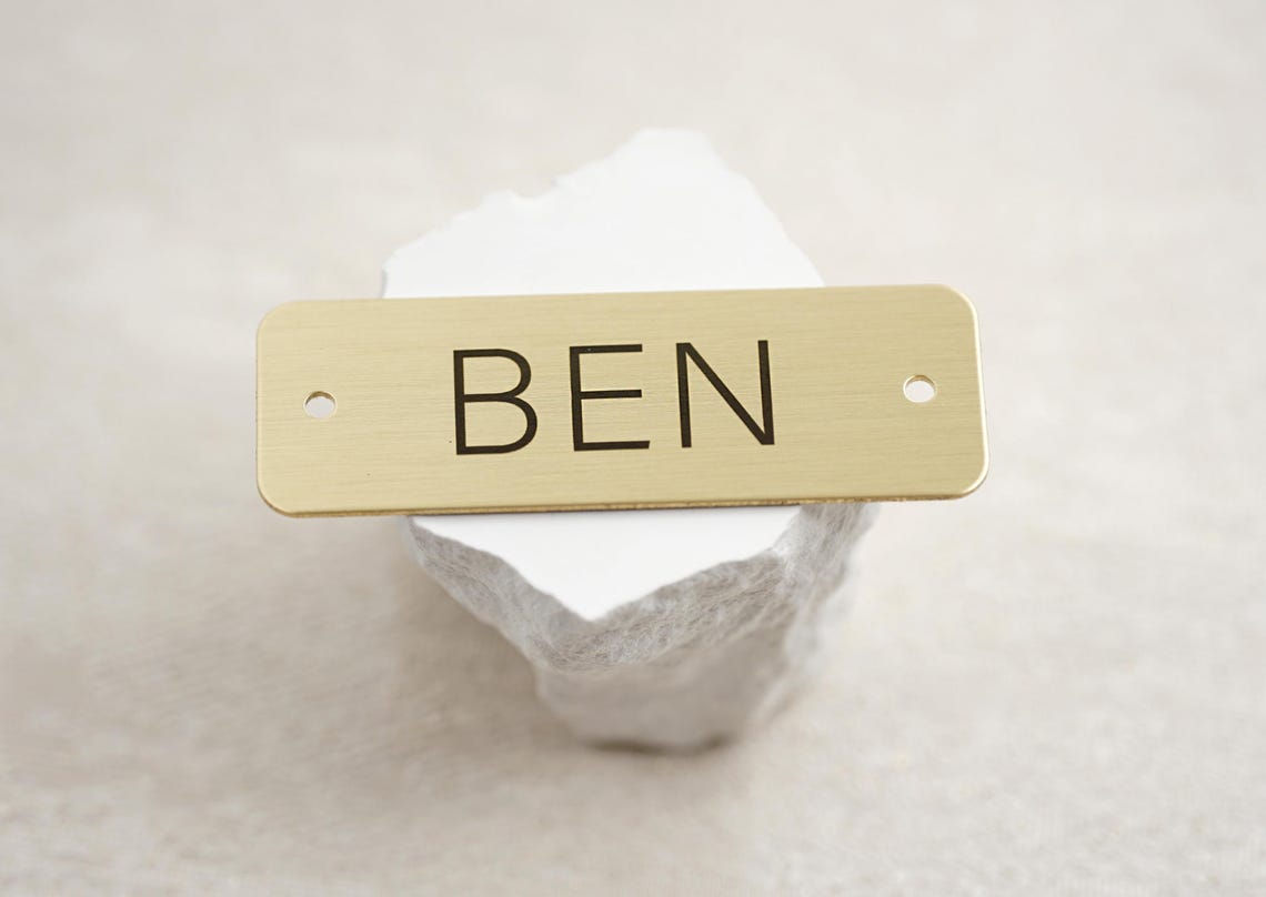 Custom Brass Plate, Personalized Name Monogram Plate, Real Brass Plate ...