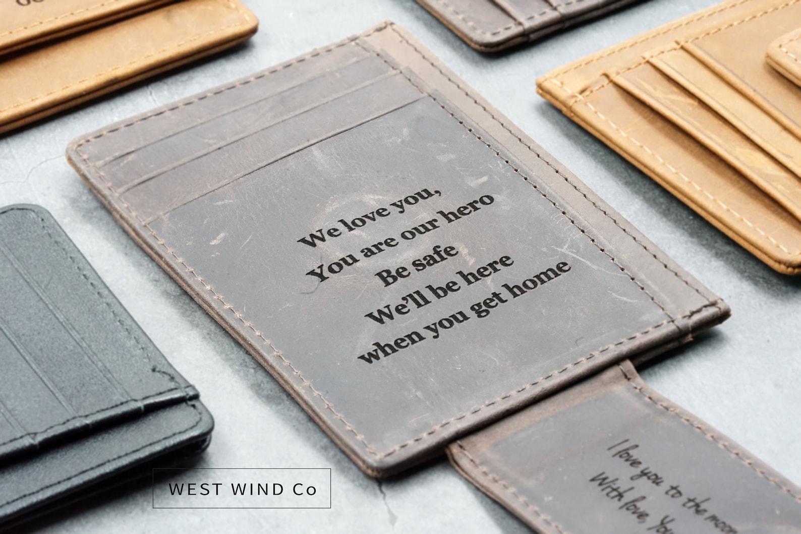 Personalized Leather Money Clip Wallet Custom Engraved Wallet - Etsy