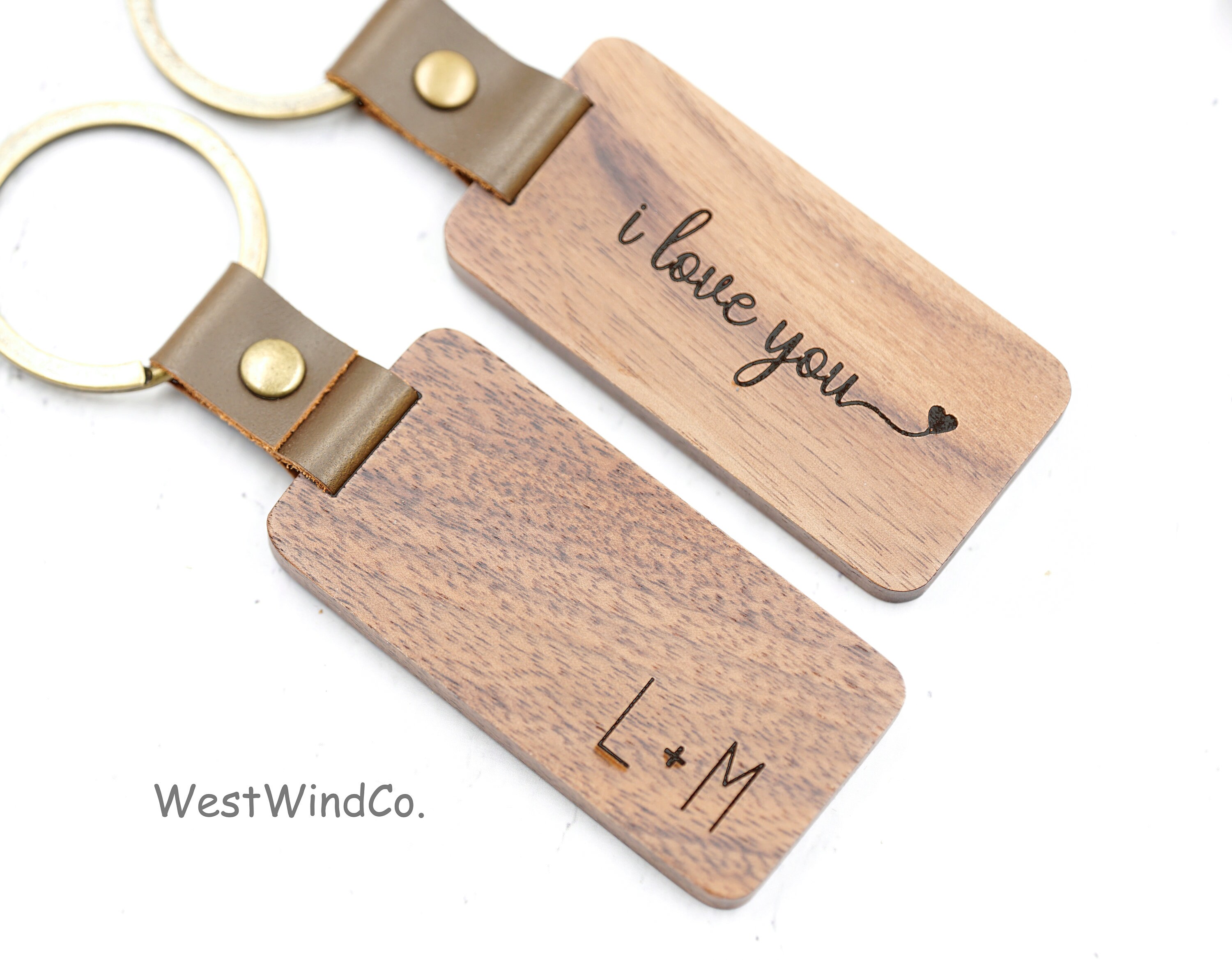 Custom Keychain Wooden Keychain Gift Anniversary Keychain | Etsy