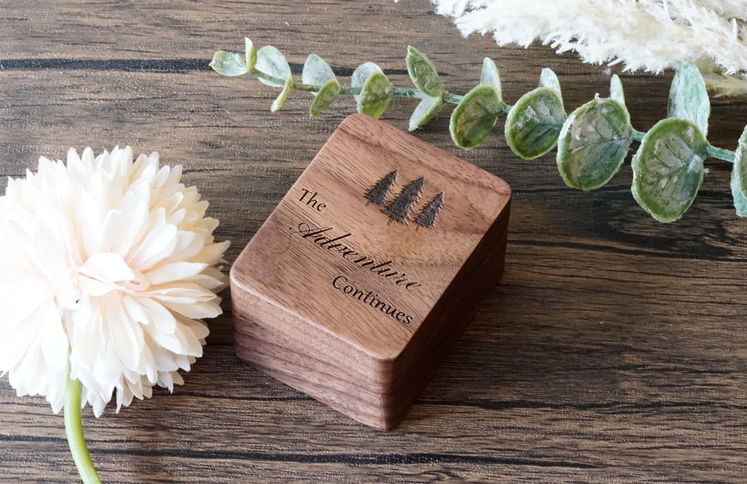 Three Rings Wooden Box, Custom Ring Box, Proposal Ring Box ...