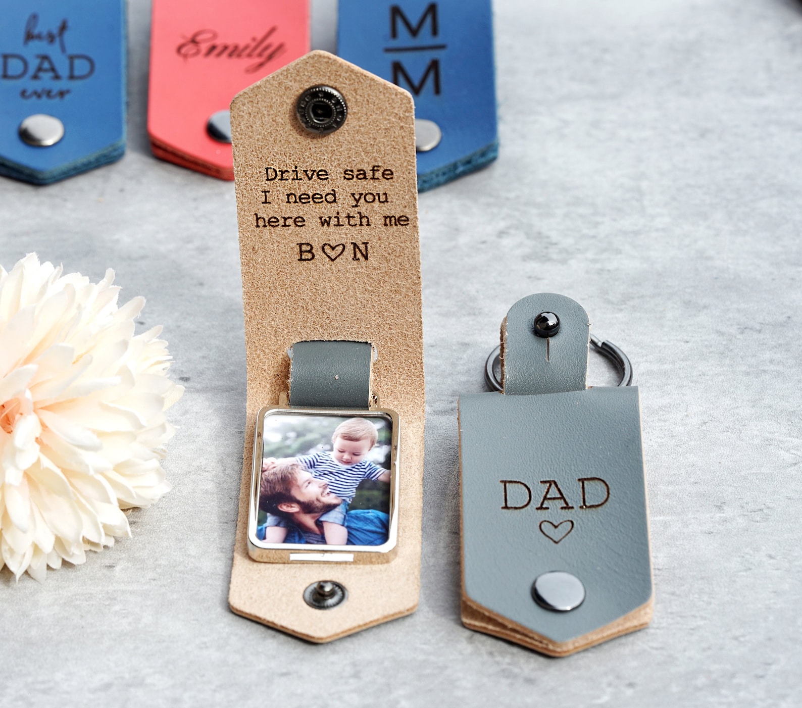 Man Accessory - Leather Keychain With Photo, Personalized Gifts for Him ...
