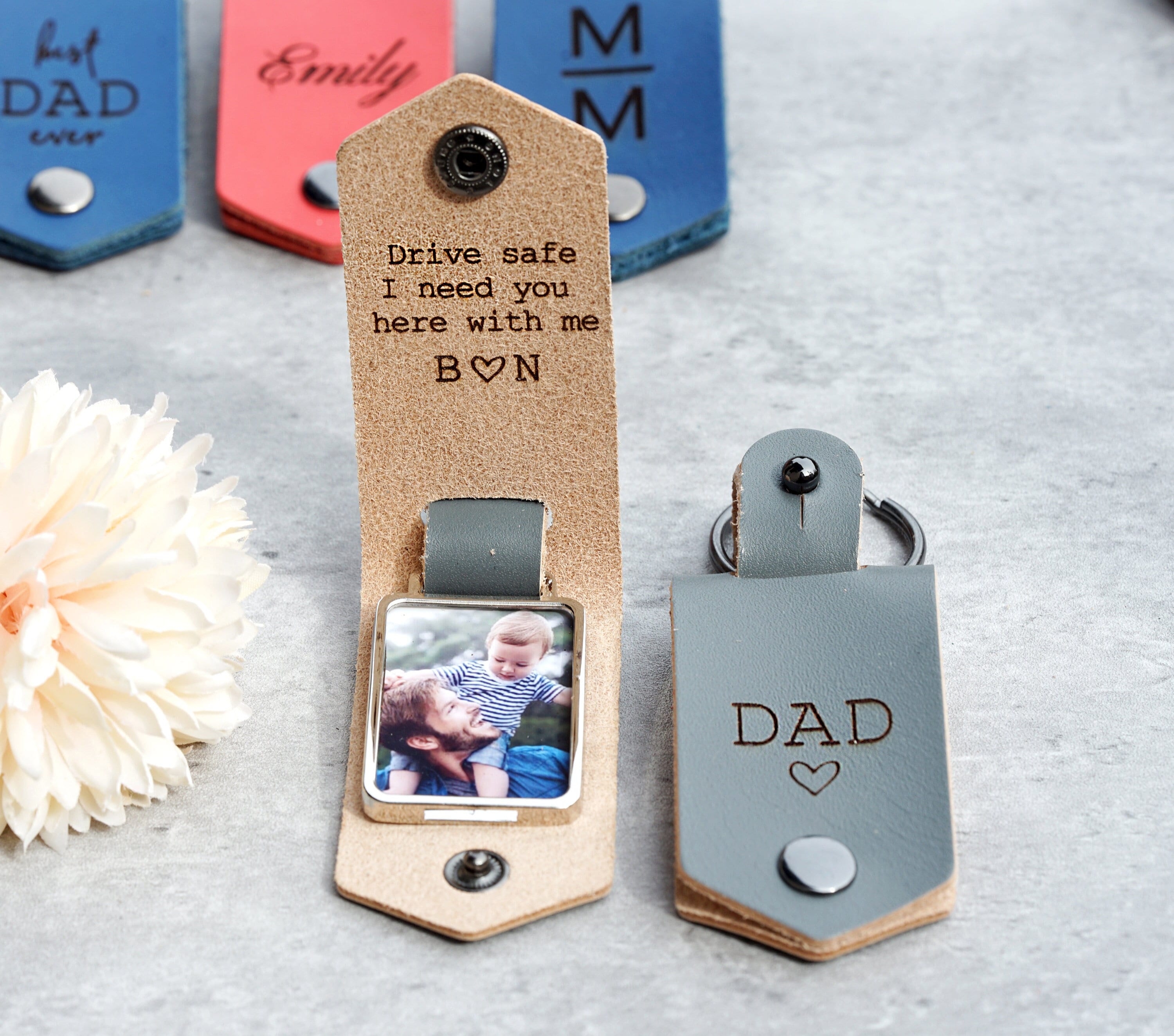 Man Accessory - Leather Keychain With Photo, Personalized Gifts for Him ...