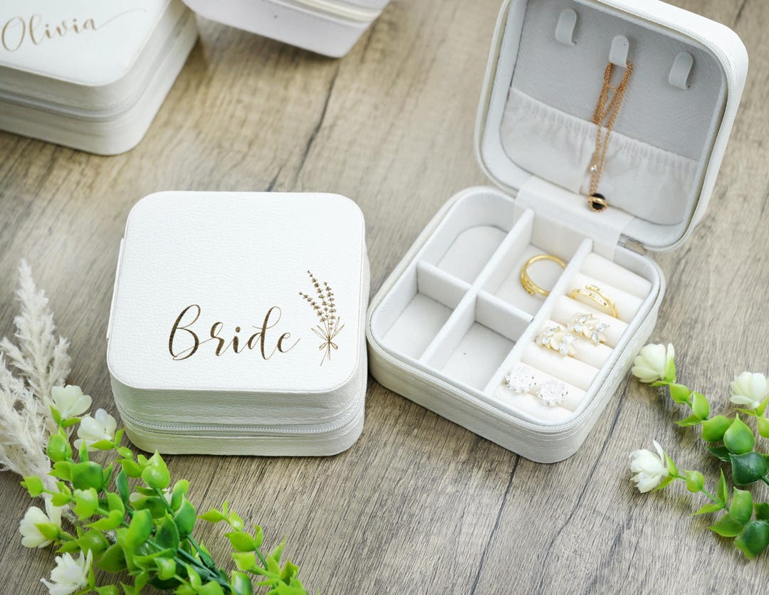 Personalized Name Jewelry Box, Custom Travel Jewelry Box for Her, for ...