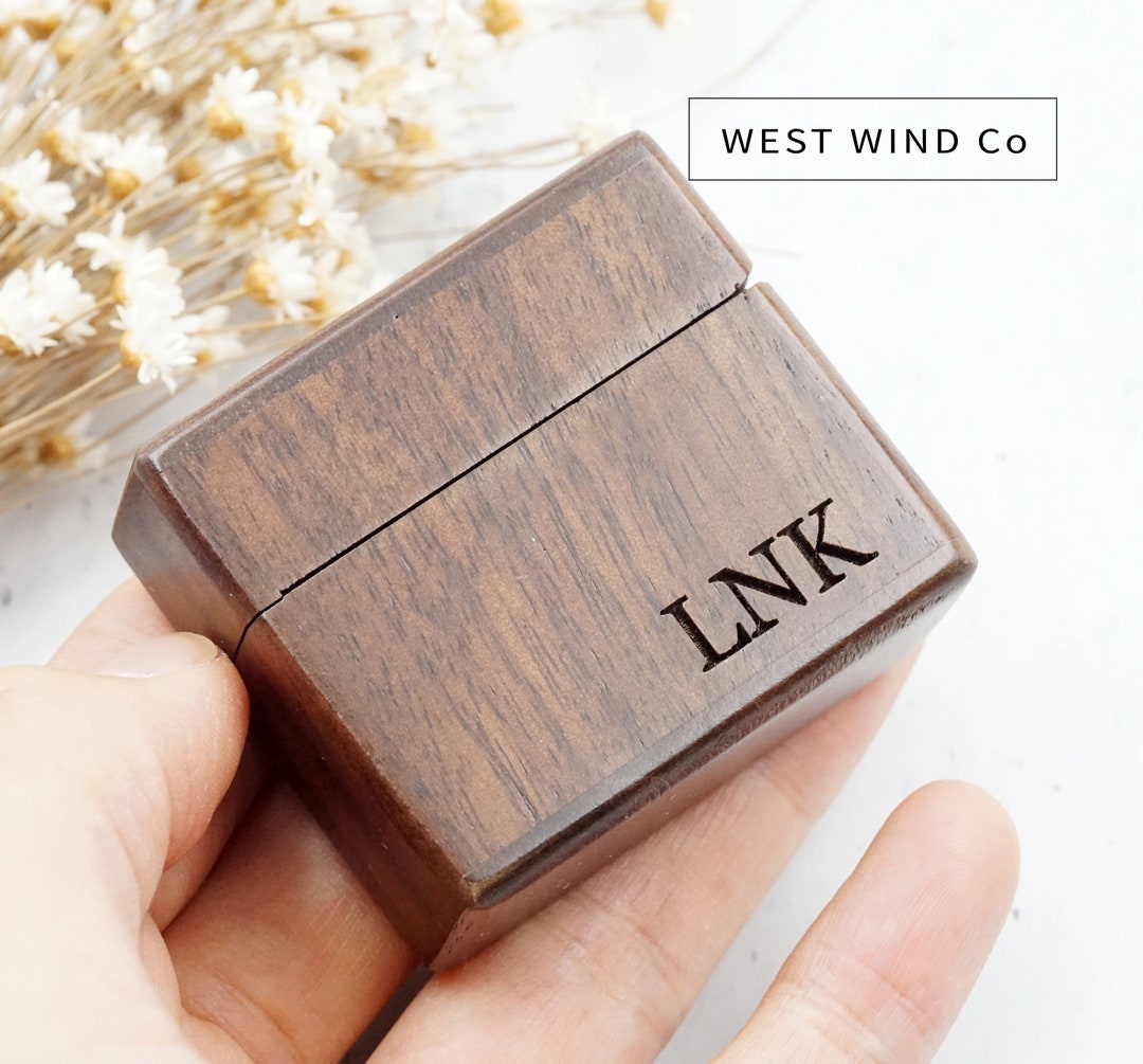 Personalized Flip Ring Box, Flip Wood Ring Box, Engagement Proposal ...