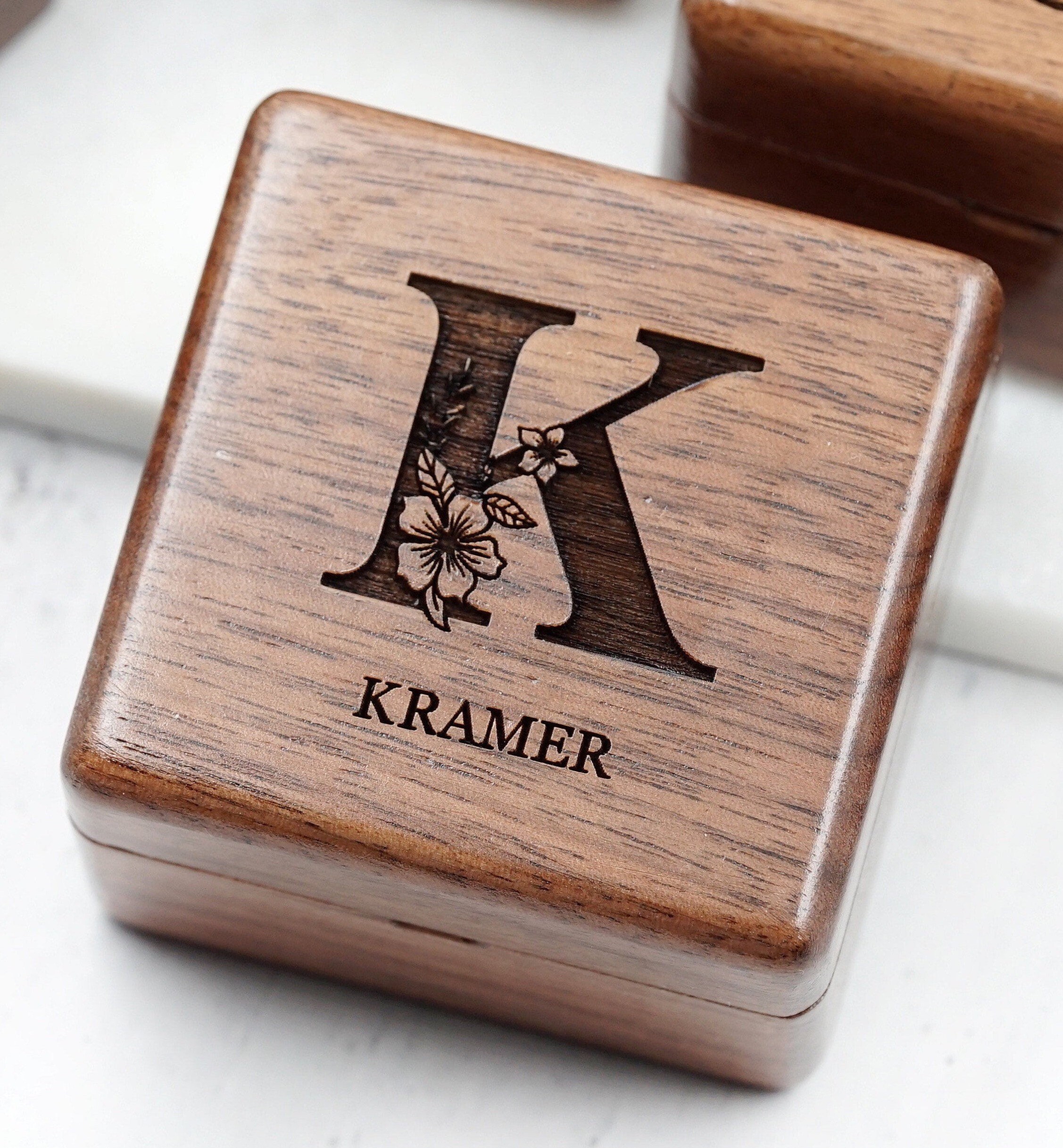 Engraved Custom Wedding Ring Box Wood Ring Box Engagement - Etsy