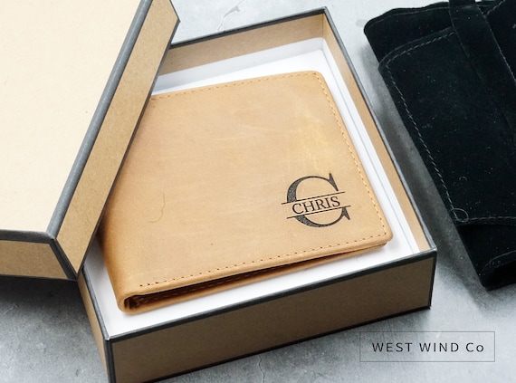 Custom Wallet for Dad Bifold Leather Wallet Personalized | Etsy
