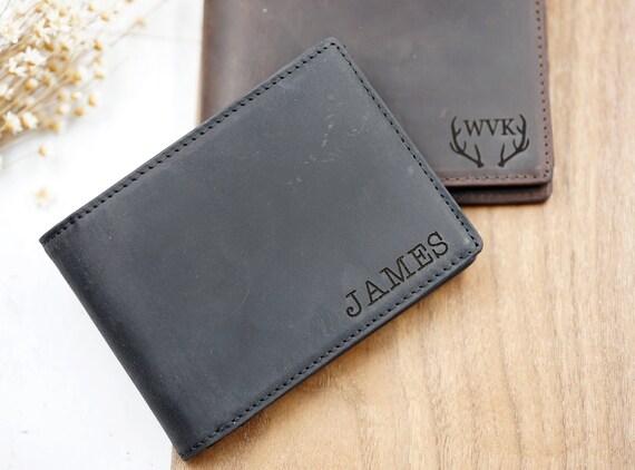 Trifold Wallet for Men Personalized Wallet Custom Engraved | Etsy