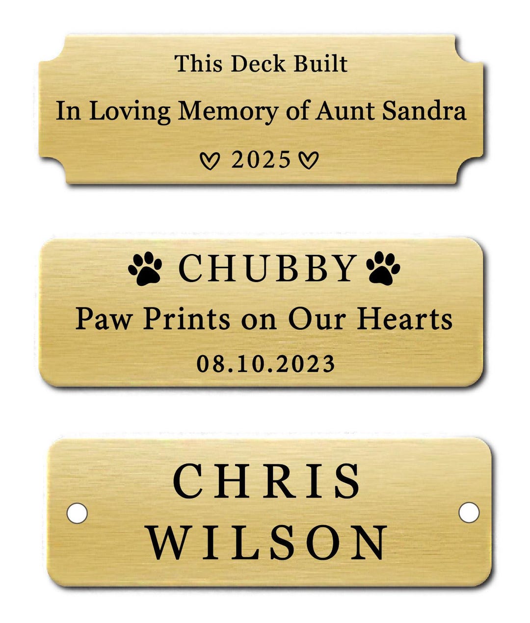 Custom Brass Memorial Plate, Memorial Tag, Name Tags, Name Label Tags ...