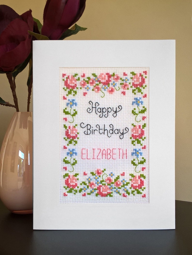Happy Birthday Cross Stitch Card Kit | Etsy Happy Birthday Cross Stitch Card Kit | Etsy