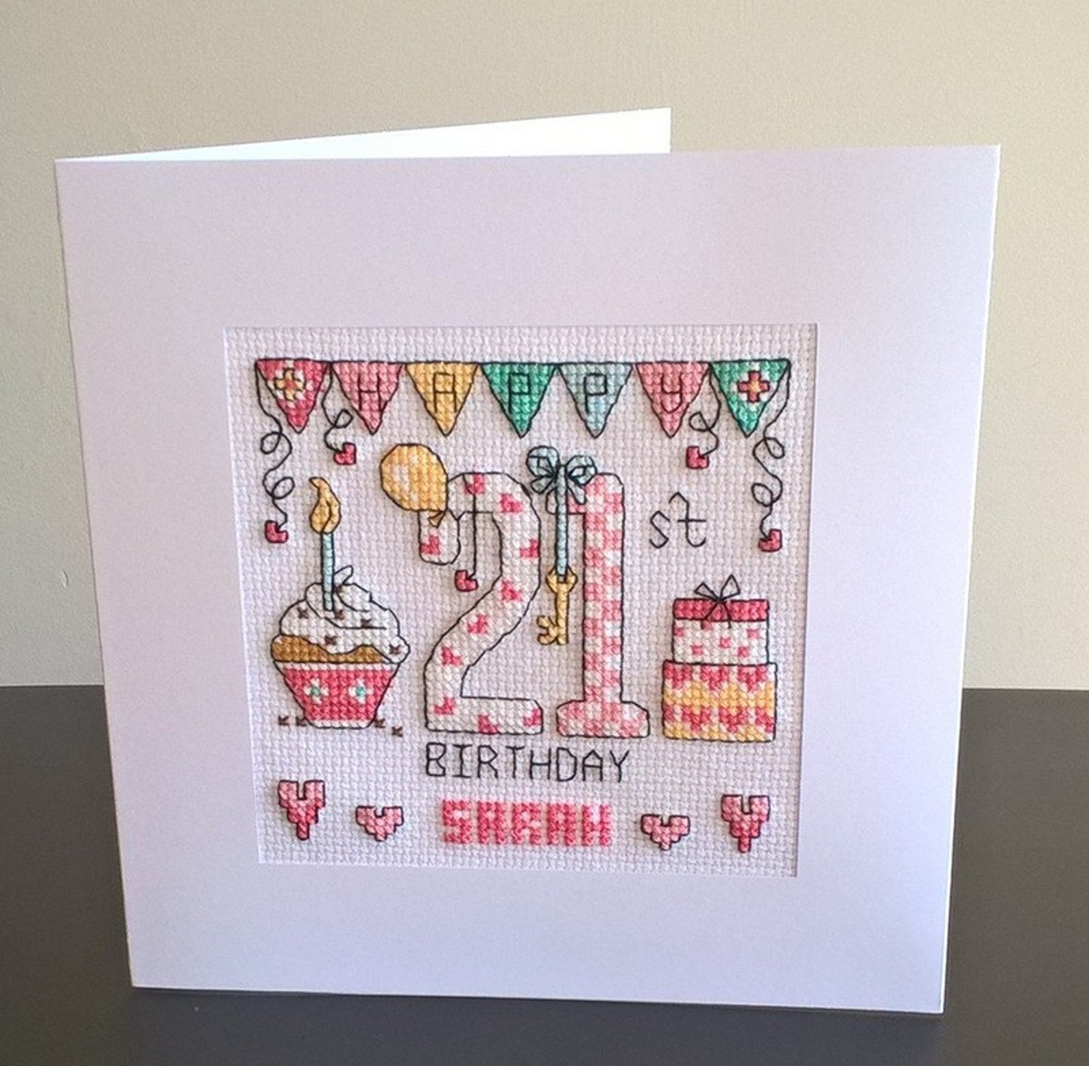 Happy 21st Birthday Cross Stitch Card Kit - Etsy