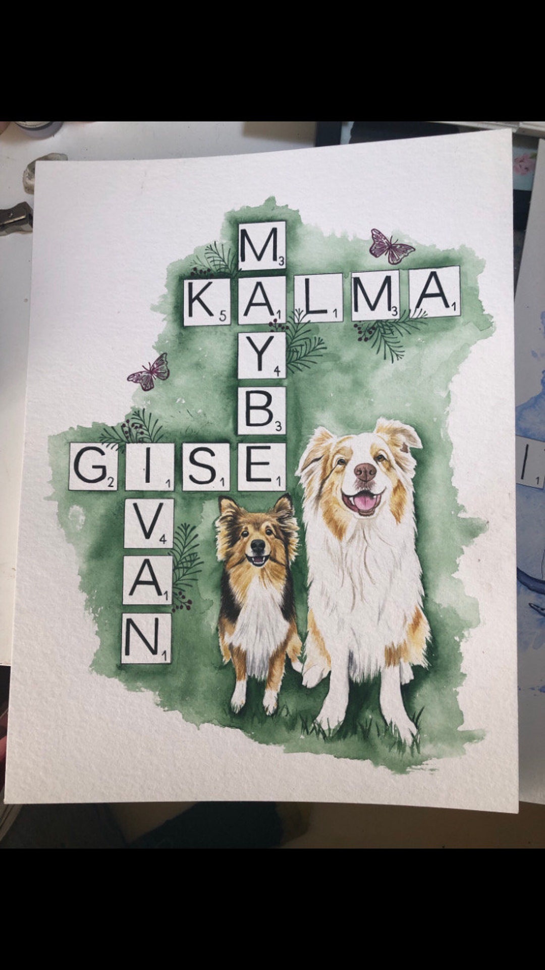 Scrabble Family Portrait Pets - Etsy
