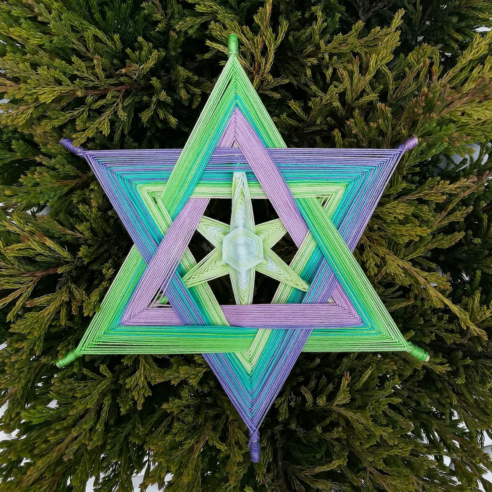 Green Witch Woven Mandala Self Care Meditation Altar Yarn Wall - Etsy