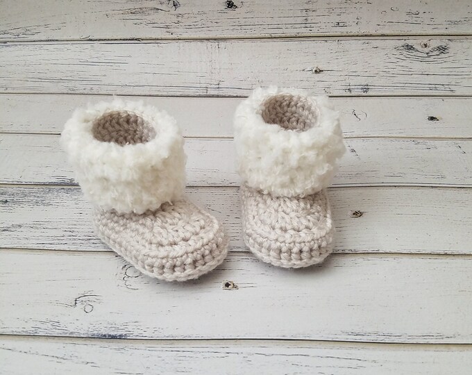 Crochet Baby Booties, Baby Fur Boots, Baby Boy Shoes, Baby Girl Shoes ...