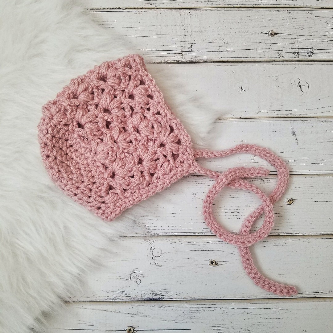 Newborn Bonnet Crocheted Baby Bonnet Baby Girl Hat Baby - Etsy