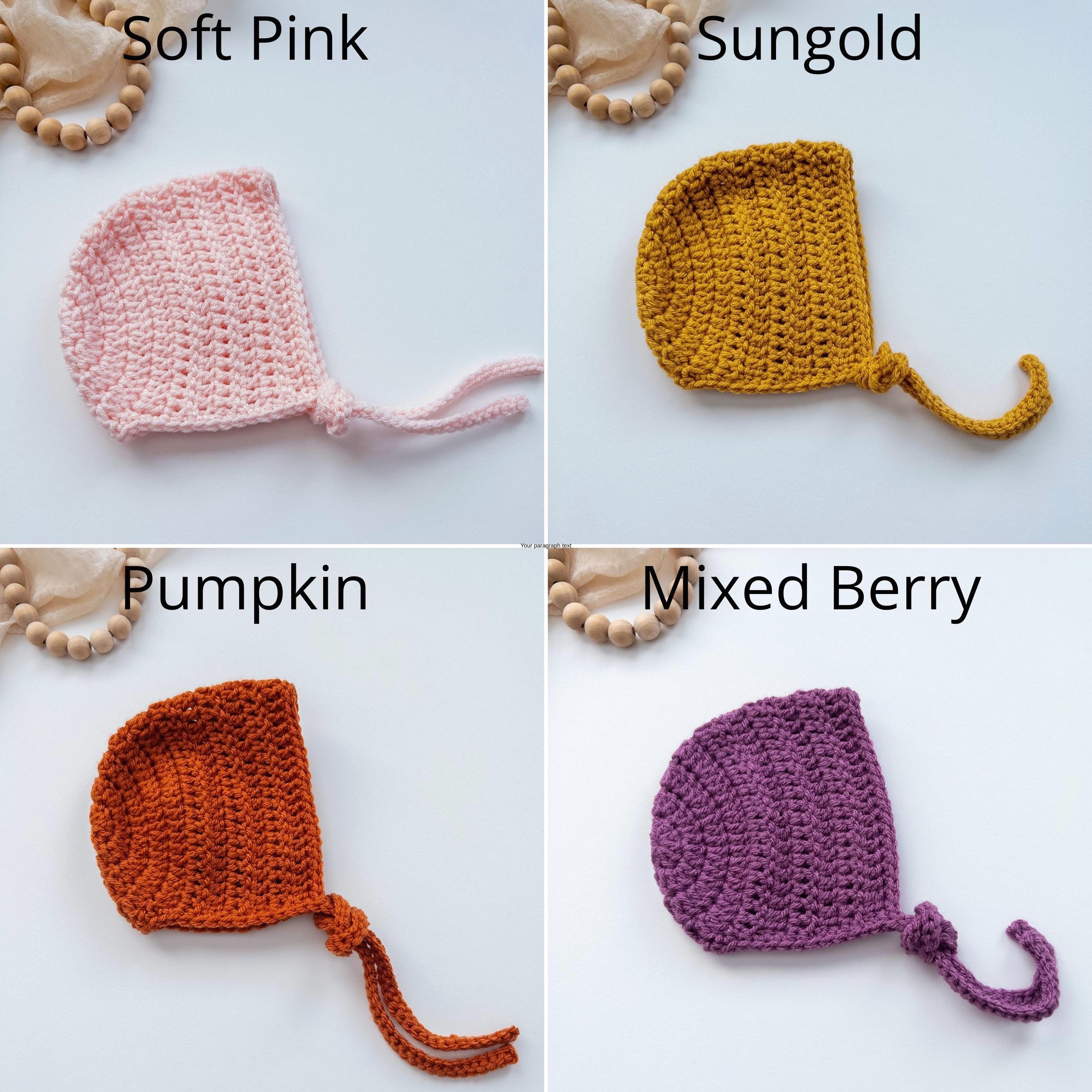 Crochet Baby Bonnet, Newborn Bonnet Hat, Baby Bonnet, Infant Bonnet ...