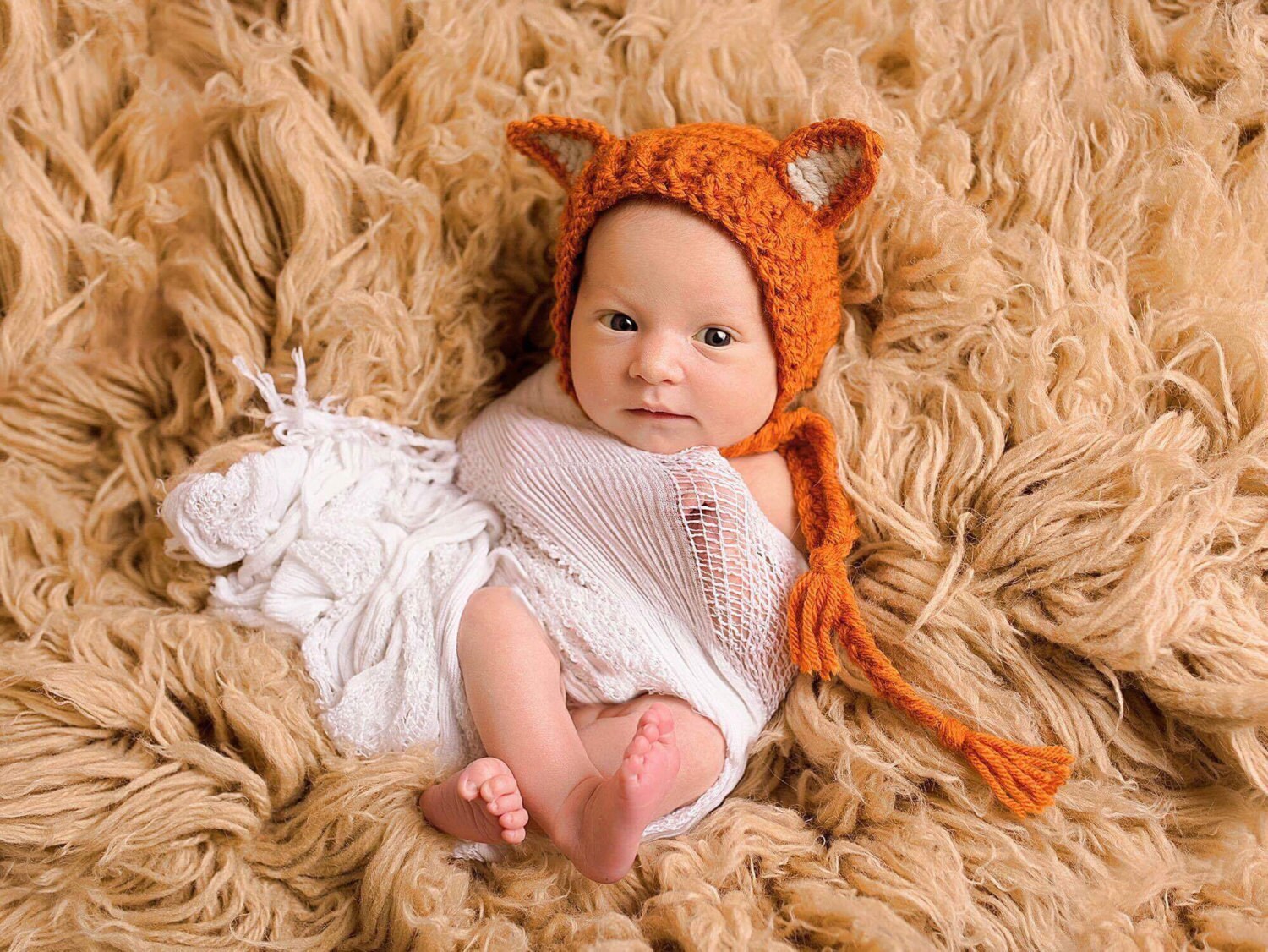 Crochet Fox Bonnet Animal Photo Prop Newborn Baby Fox Hat | Etsy