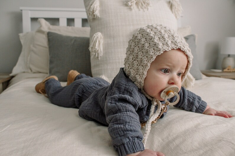 Baby Bonnet Boho Baby Bonnet Modern Baby Newborn Hat Cream | Etsy