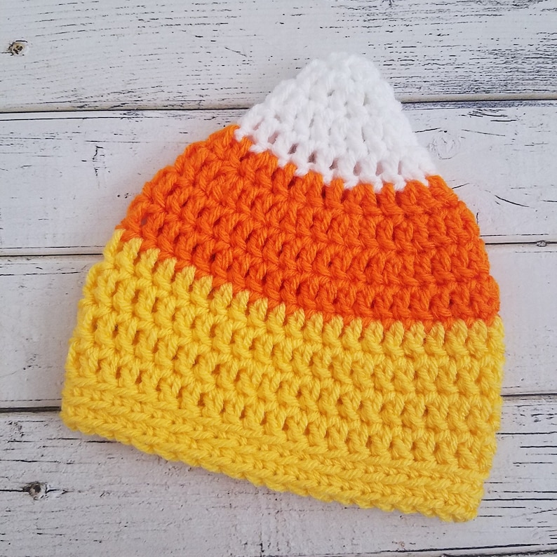 Baby Candy Corn Hat, Crochet Candy Corn Hat, Halloween Fall Photo Prop ...