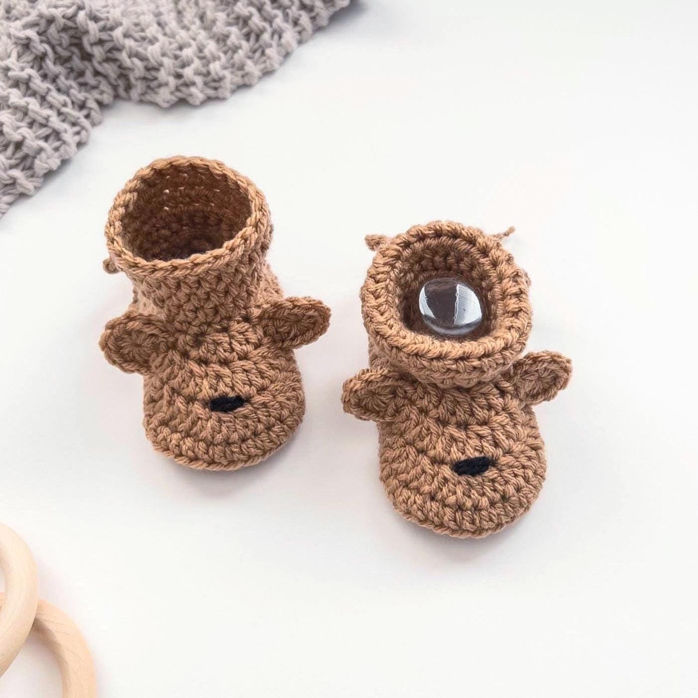 Bear Booties, Crochet Baby Booties, Bear Shoes, Animal Shoes, Newborn ...