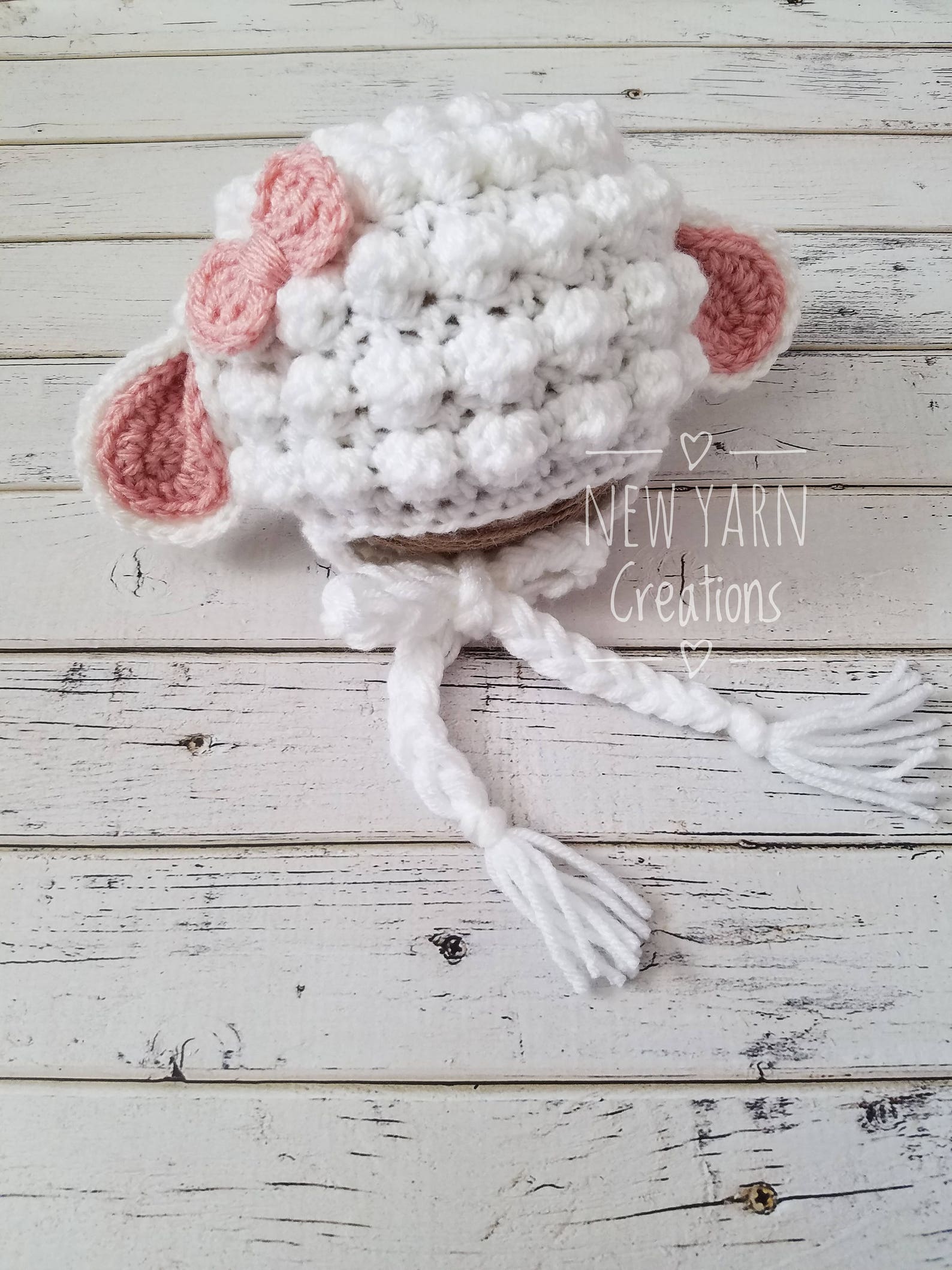 Baby Girl Lamb Hat, Girls Sheep Hat, Animal Beanie for Babies, Animal ...