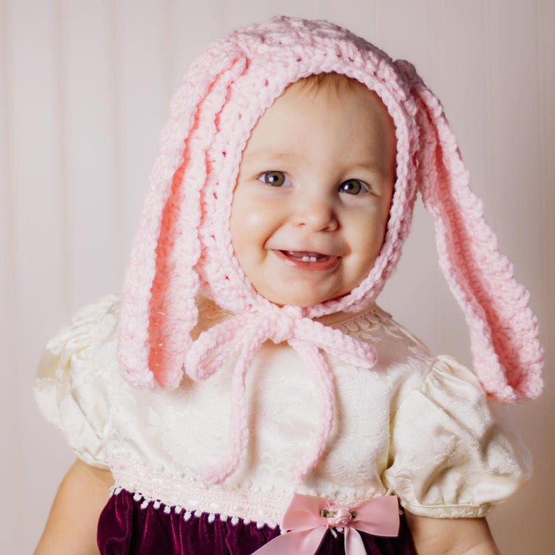 Crochet Bunny Bonnet PATTERN, Baby Bunny Hat, Baby Rabbit Pattern ...