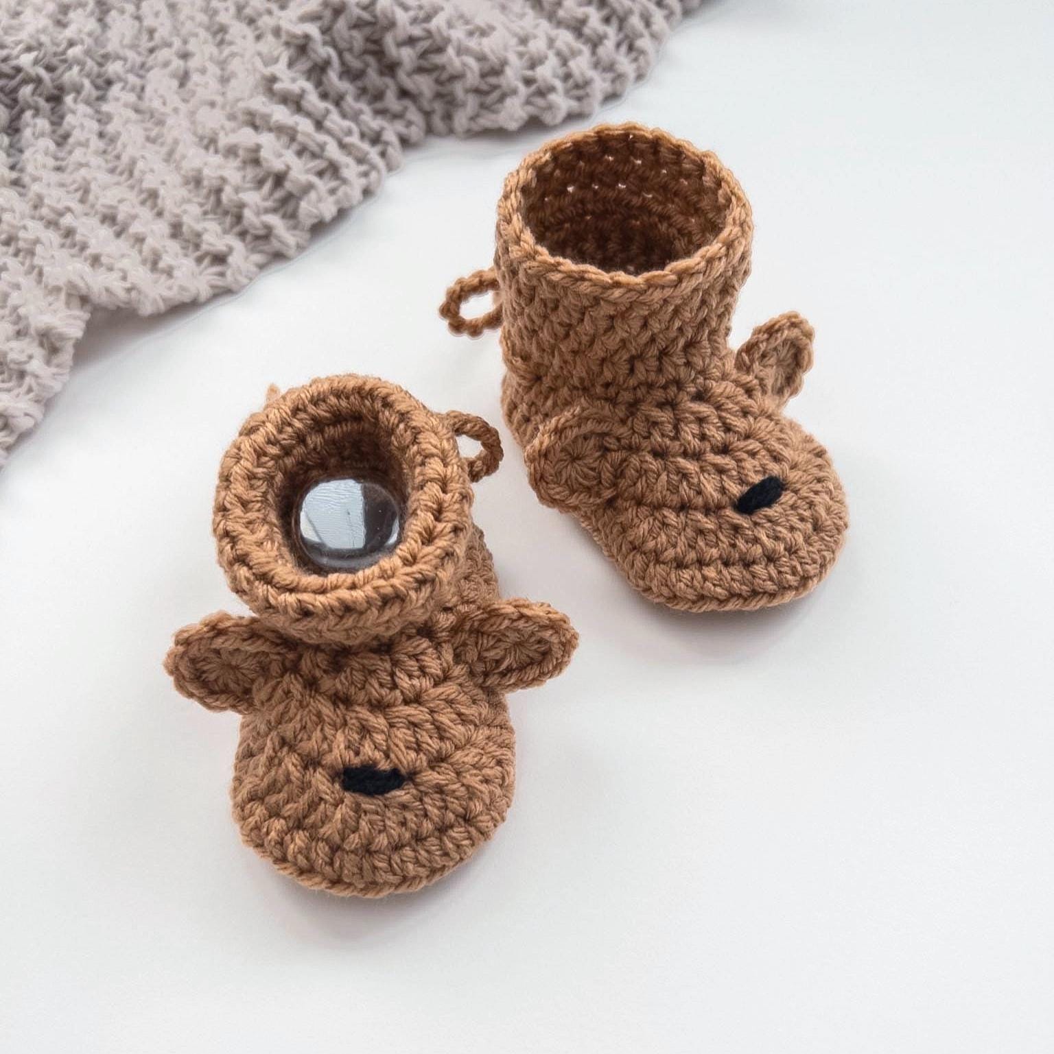 Bear Booties, Crochet Baby Booties, Bear Shoes, Animal Shoes, Newborn ...