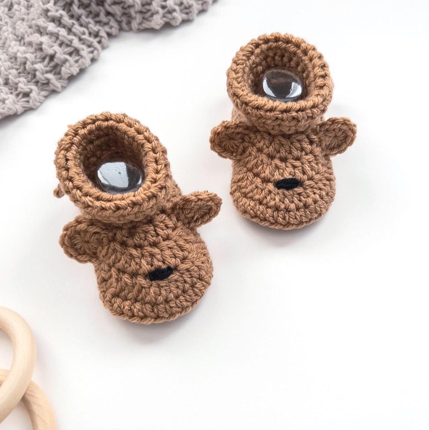 Bear Booties, Crochet Baby Booties, Bear Shoes, Animal Shoes, Newborn ...