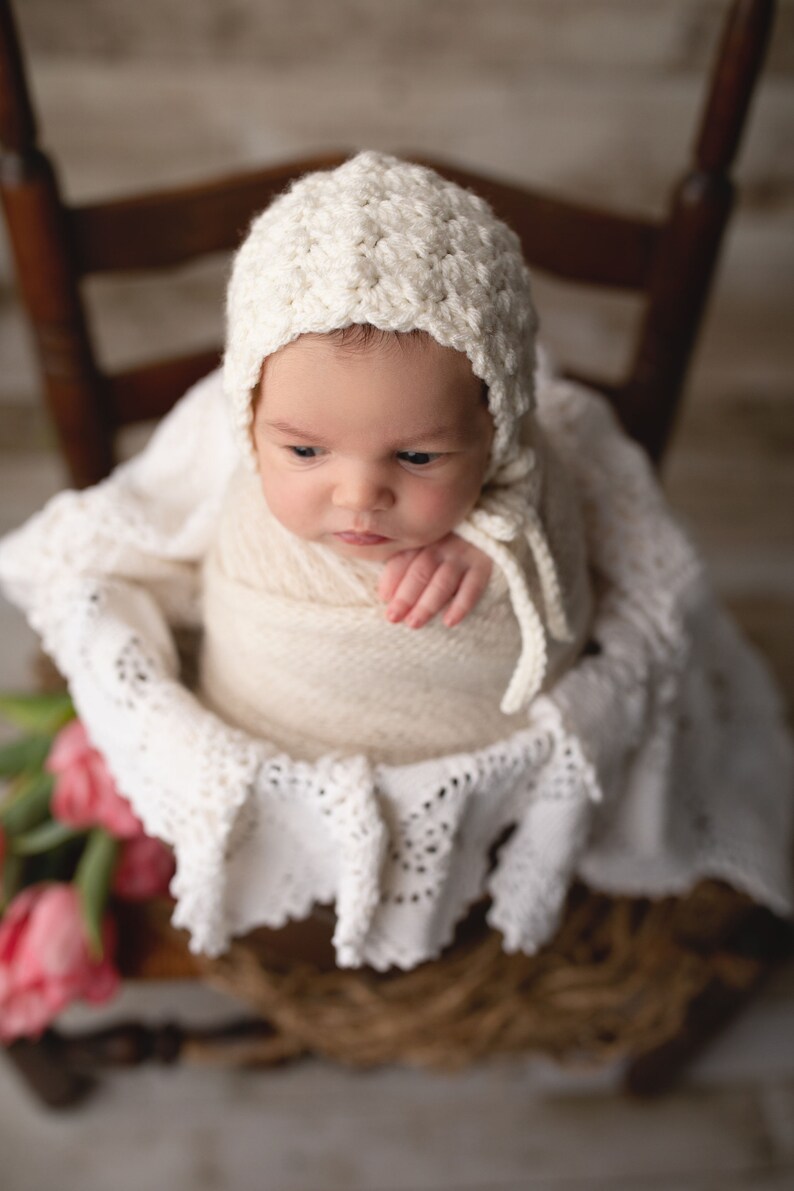 Baby Bonnet Boho Baby Bonnet Modern Baby Newborn Hat Cream | Etsy
