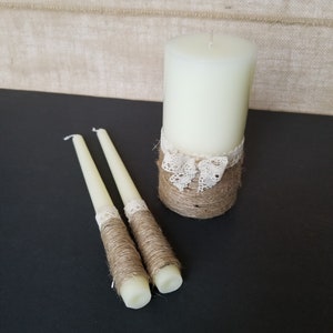 Rustic Unity Candle Set for Wedding /rustic Weeding Candle | Etsy