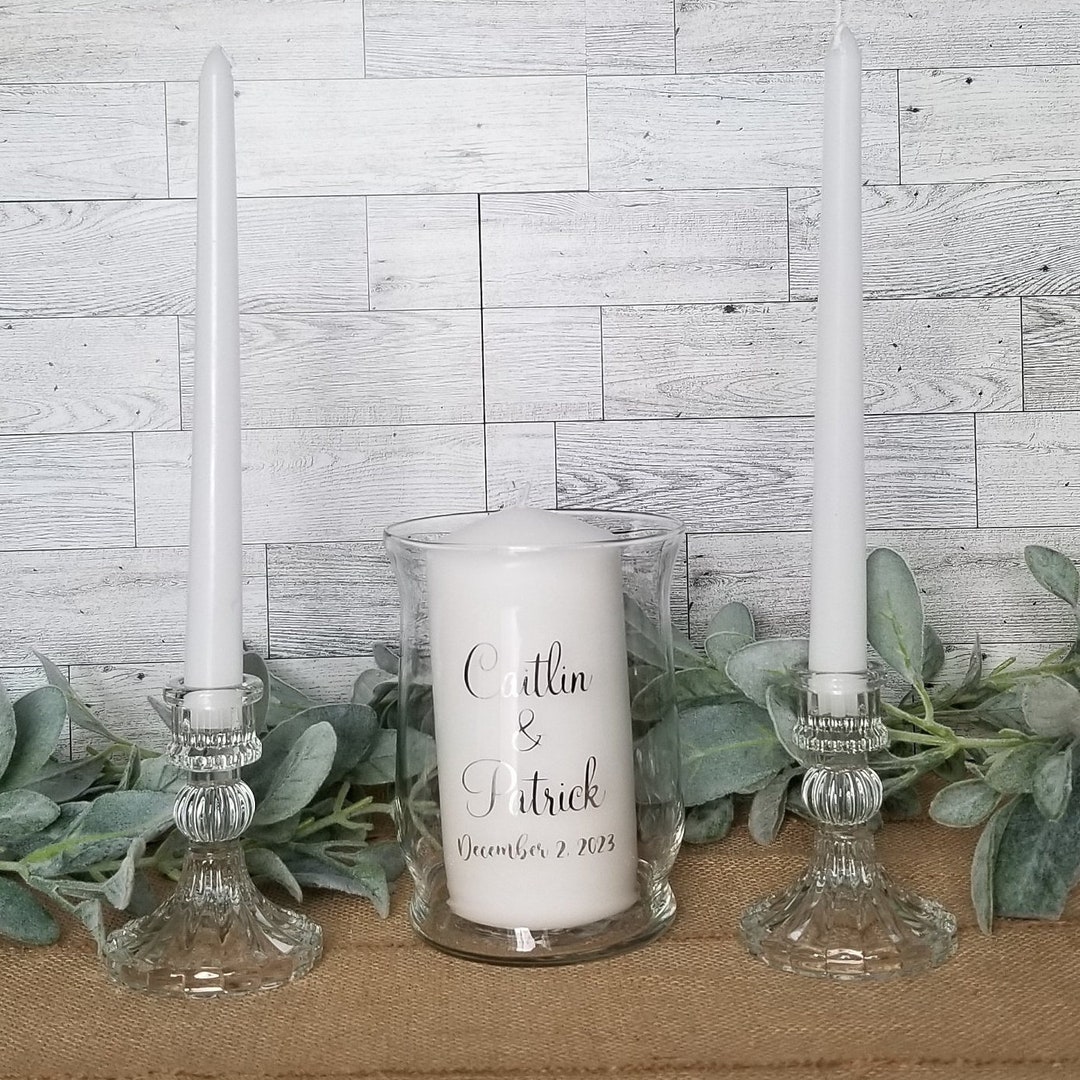 Personalized Unity Candles Holders Set for Weddings Ceremony Custom ...