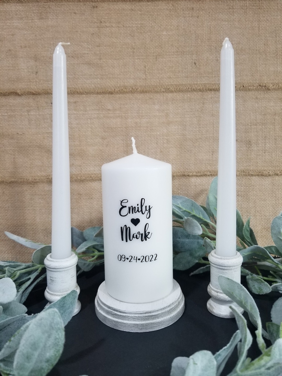 Personalized Unity Candle Set for Wedding Ceremony Candles Custom Unity ...