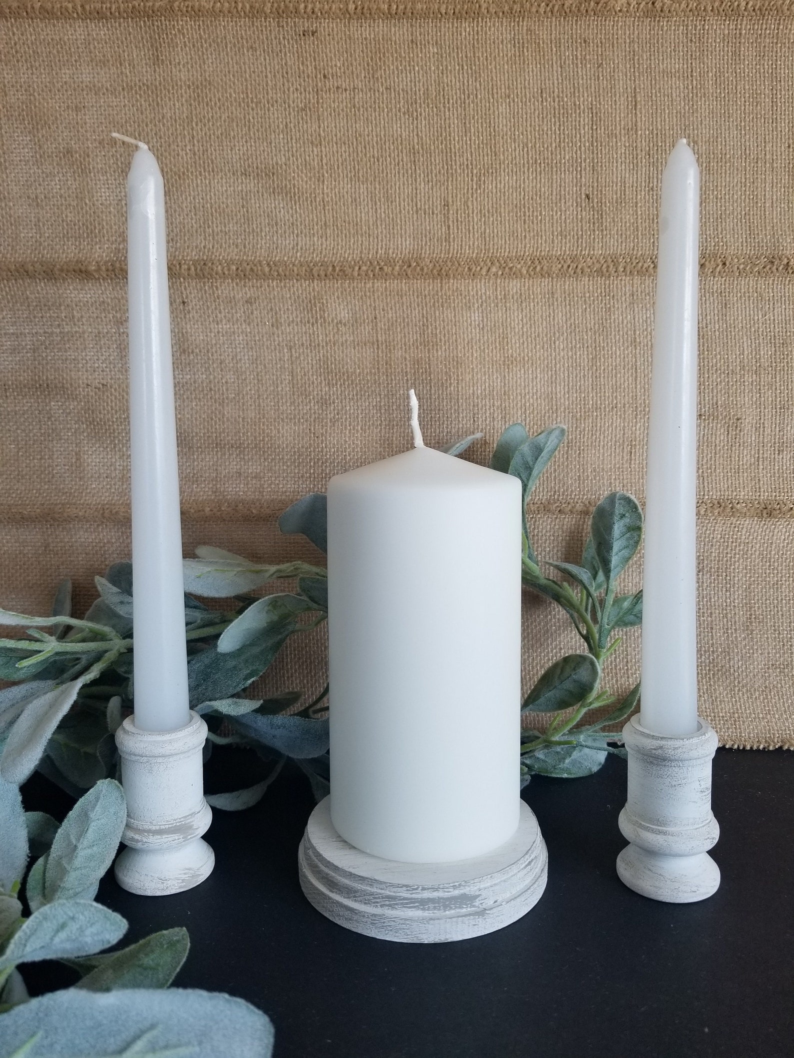 Distressed Wood White Unity Set for Wedding White Unity Set - Etsy