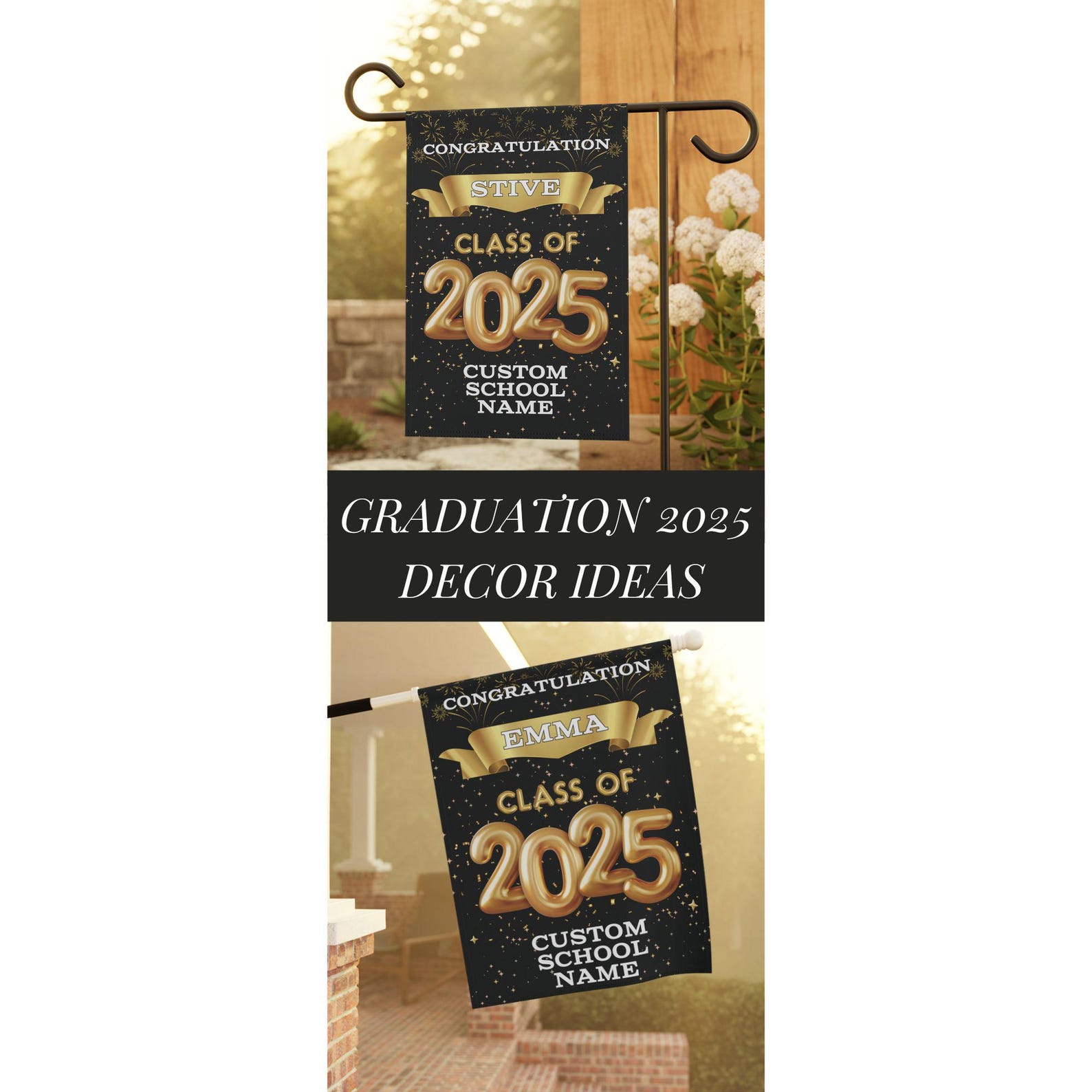 Custom Graduation Flag Class of 2025 Garden Banner Personalized Grad ...