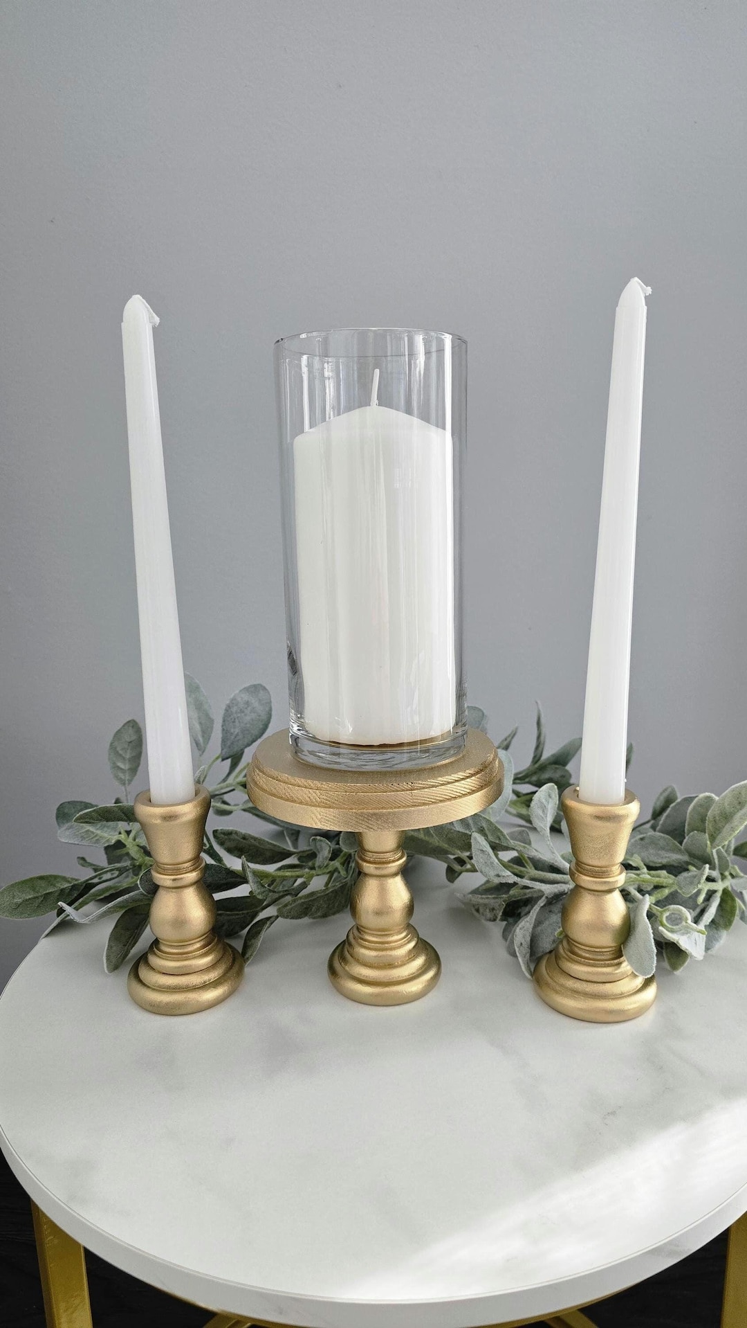 Unity Candle Holders Set for Wedding Carmony (set of 3) Candles Gold ...