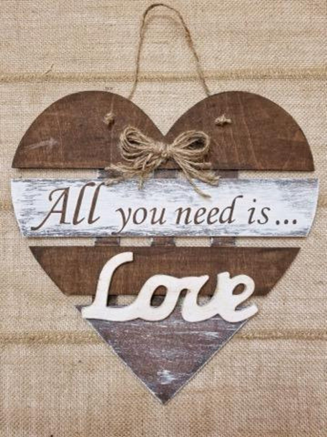 Rustic Farmhouse Wooden Heart Wall Decor/ Wooden | Etsy