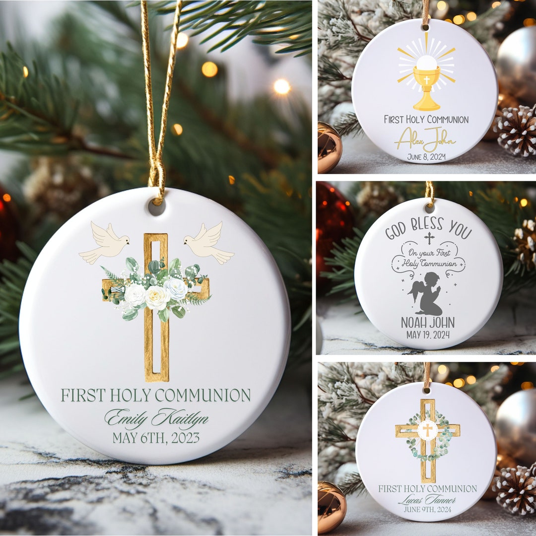 Custom First Communion Gift Personalized Porcelain Ornament Keepsake ...
