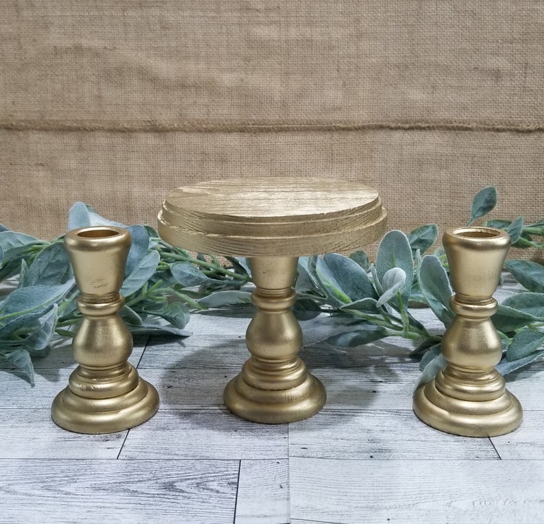 Unity Candle Holders Set for Wedding Carmony (set of 3) Candles Gold ...