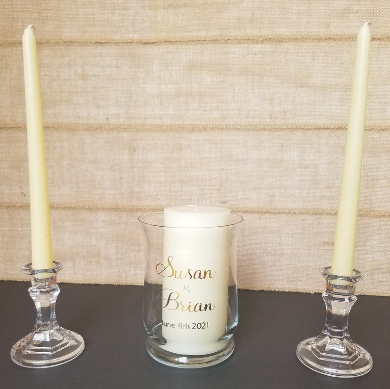 Personalized Unity Candles and Holders Set for Weddings - Etsy