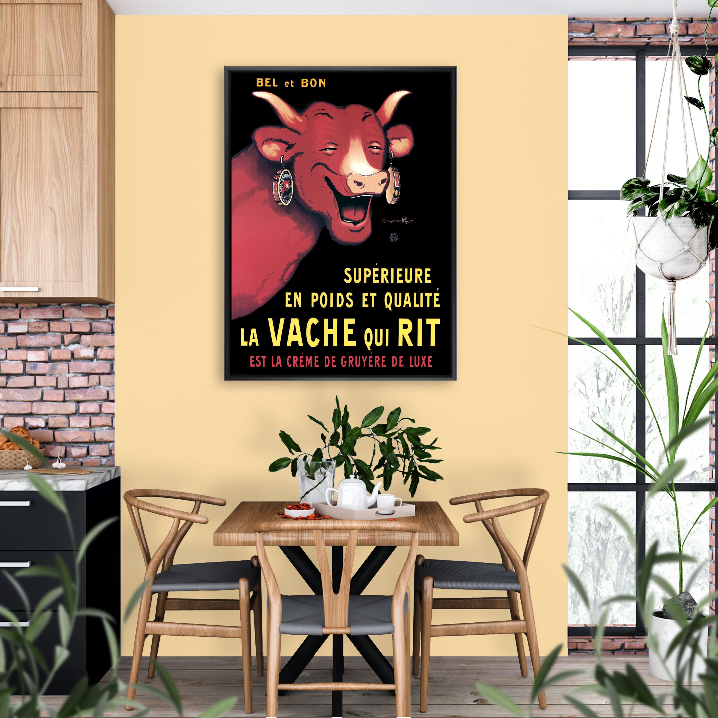 French Vintage Cheese Advertising Poster la Vache Qui | Etsy