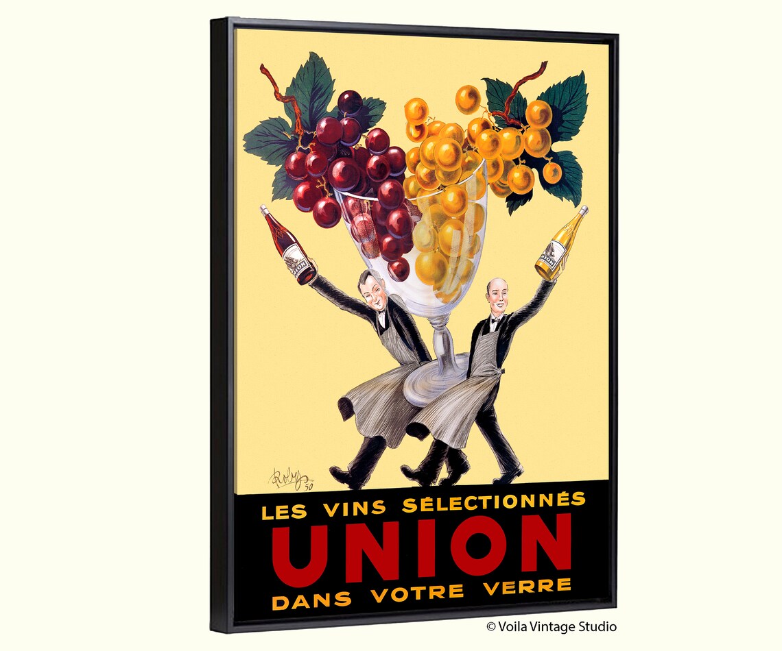 French Vintage Drink Advertising Poster Union, Boho Bohemian Eclectic ...