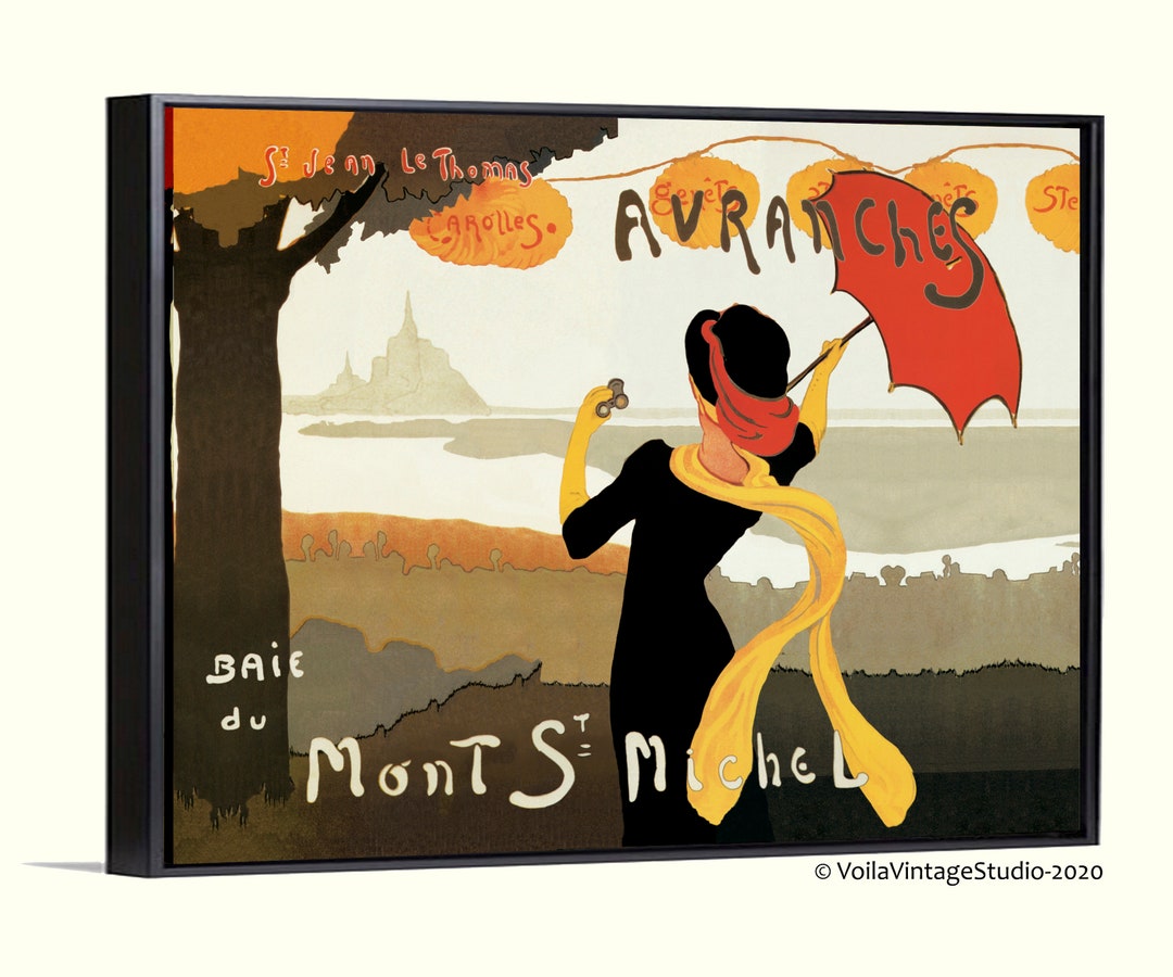 French Mont Saint Michel & City of Avranches Vintage Art Deco Travel ...