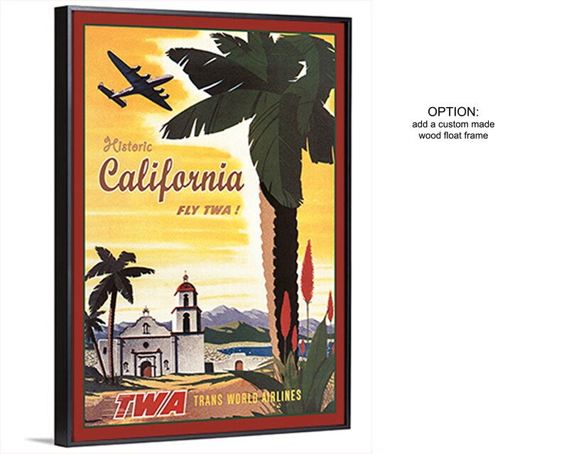 California Mission Retro Travel Poster, Boho Decor Vintage Advertising ...