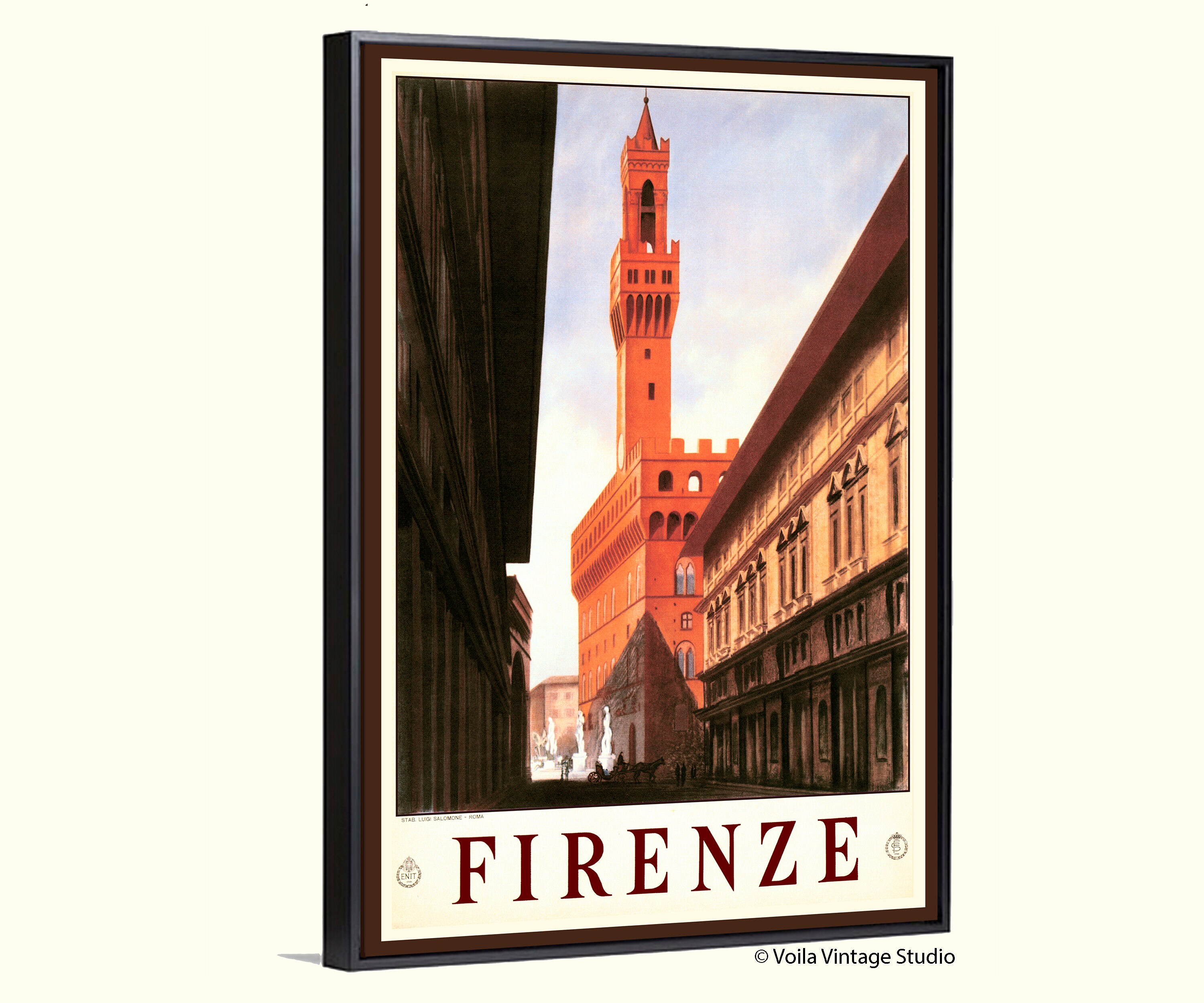 Florence Tuscany Italy Vintage Travel Poster retro travel | Etsy