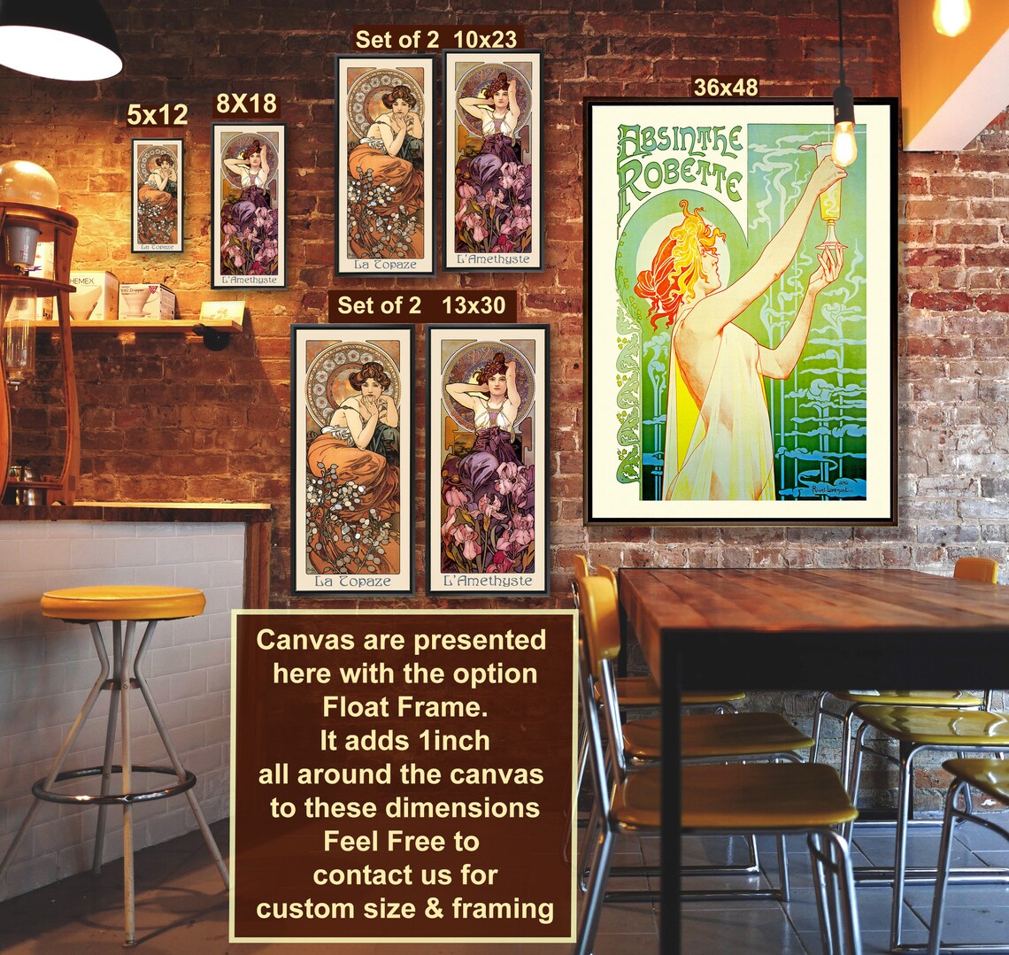 Art Nouveau Mucha Set of 2 Decorative Panels amethyste & - Etsy