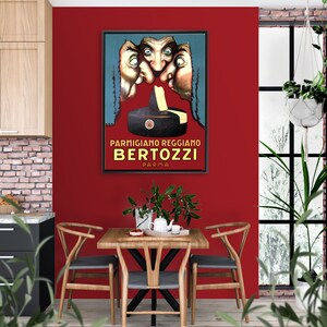 Italian Vintage Cheese Advertising Poster "parmigiano Bertozzi' Giclee ...