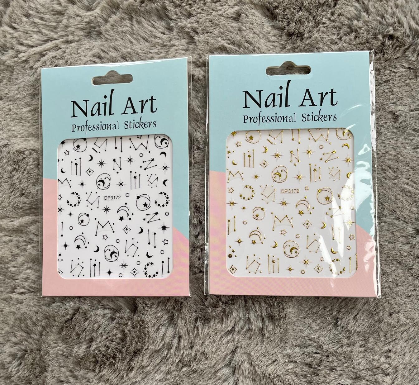 Nail Decals | Nail Art Stickers | Nail Stickers - Black & Gold | Easy ...