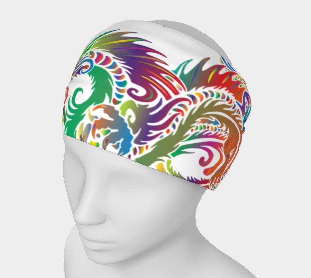 Twin Dragon Headband, Head Scarf, Bandanna, Head Bands, Neck Scarf ...
