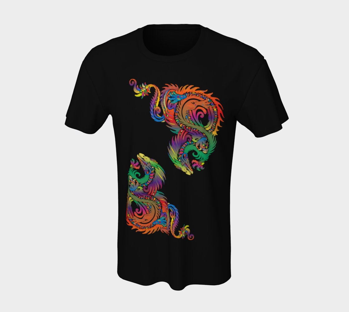 Twin Dragons T-Shirt Unisex Tee Tshirt Men Tshirt | Etsy