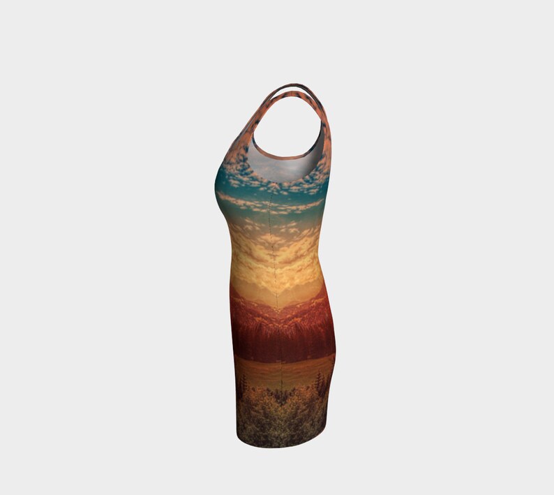 Pine Valley Sunset Form Fitting Dress Dress For Women Body Hugging Dress Sundress Etsy