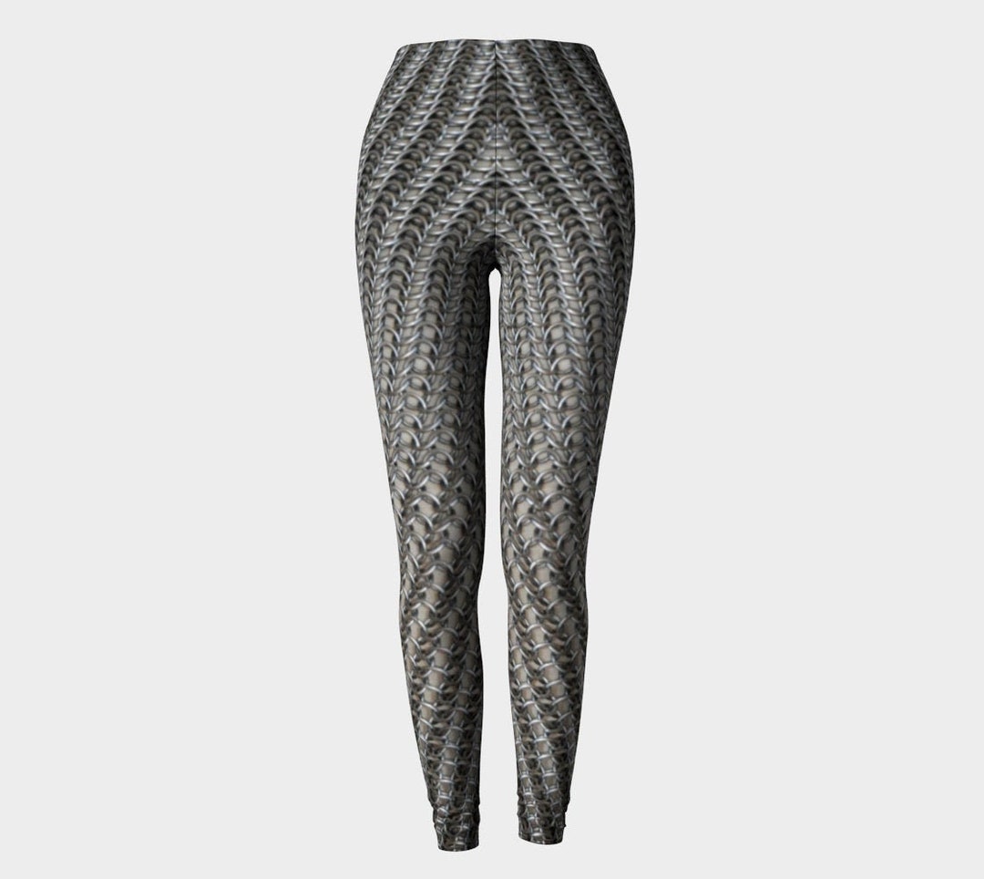 Chainmaille Print Leggings: Medieval Cosplay, Gym Activewear - Etsy